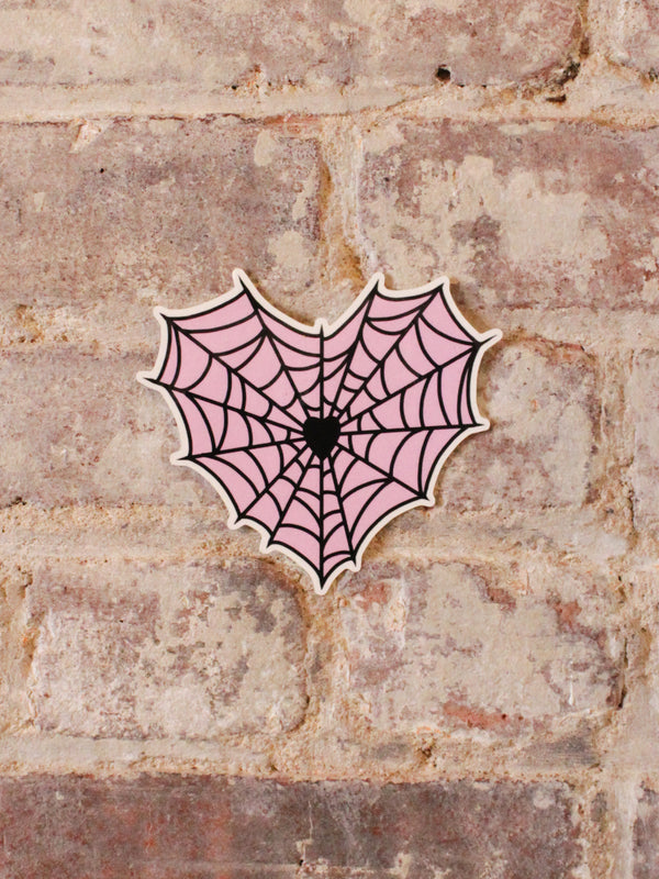 Spiderweb Heart Sticker - Grit N Glory
