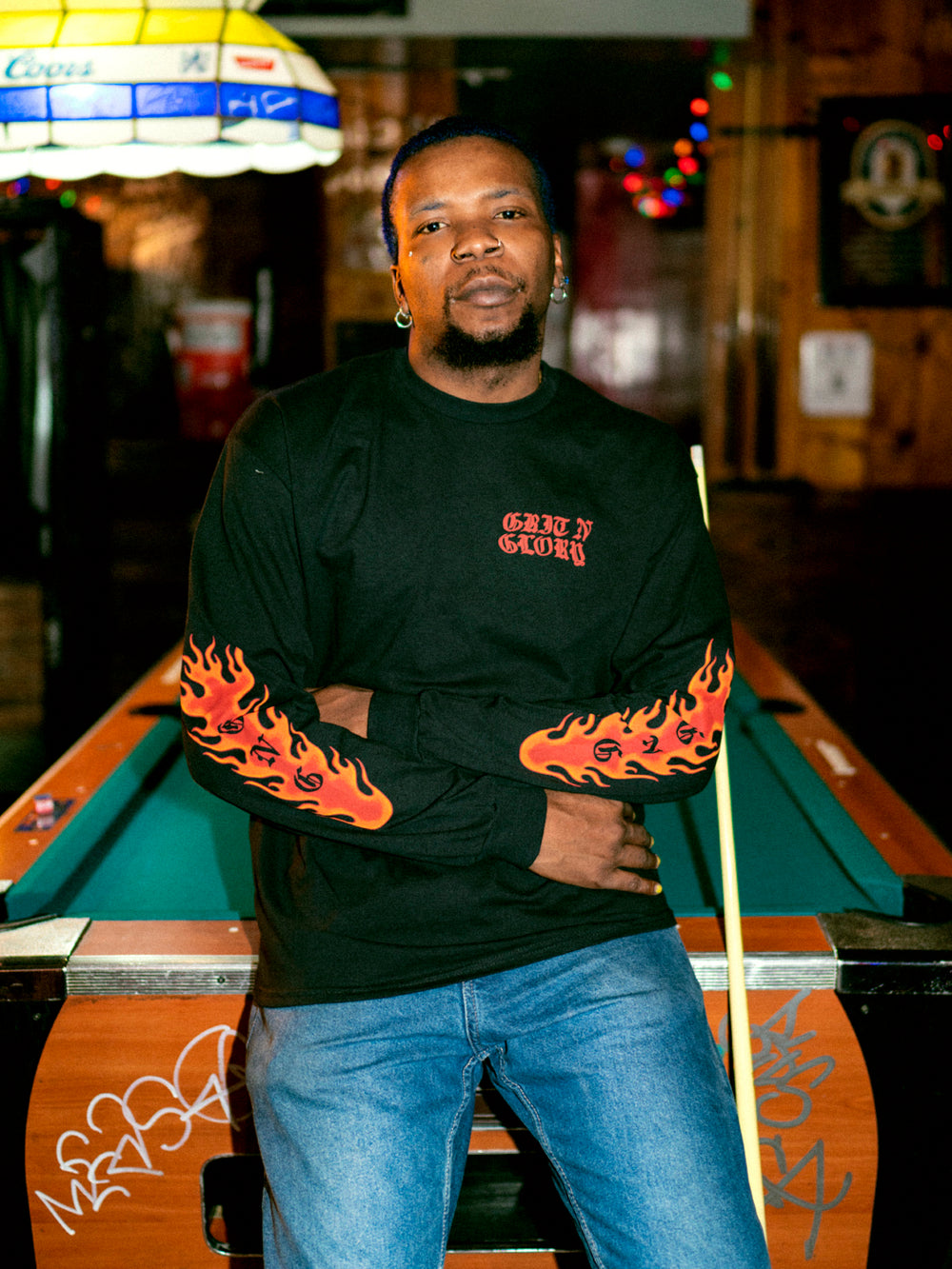 On Fire Graphic Long Sleeve Tee - Grit N Glory